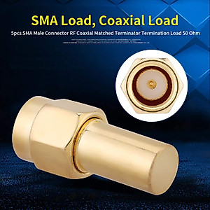 SMA Terminators, 5Pcs SMA Male Connector Coaxial Matched Terminator Termination Load 50 Ohm 2W, SMA Male Coaxial Load 50 Ω, Used for Electrical Components Instruments