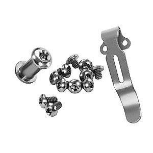Iceyon Titanium Screw Kit with Stainless Pocket Clip for Benchmade Bugout 535 (Titanium Primary Color)