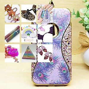 Shalun 50pcs/Pack A4 Random Printed Fine Glitter Faux Leather Sheets for Sewing Cricut Starter 8x12inch