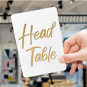 Table Numbers 1-30 Gold Set | Wedding Table Number Seating Cards, Golden Metal Holder Stands and Storage Box