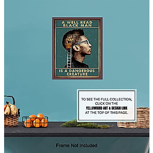 Black Art African American Decor - Classroom Decor - Inspirational Motivational Positive Quotes - Black Culture Poster - Educational Wall Decor - Boys, Son, Men, Man - Teacher Gifts - Afro Wall Art