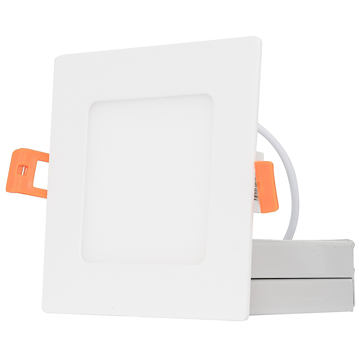 Westgate Lighting 15W 6 Inch Ultra Thin Slim Recessed Lighting Kit Square Shaped Dimmable LED Retrofit Downlight - External Junction Box Included - (4 Pack 4000K Neutral White)
