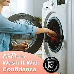 AnyDesign Spring Kitchen Towels Watercolor Farmhouse Floral Dish Towel Rustic White Black Buffalo Plaids Hand Drying Tea Towel for Cooking Baking Cleaning Wipes, Set of 4, 18 x 28 Inch