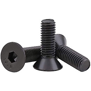 50 Pcs M6-1.0 x 16mm Flat Head Socket Cap Screws, Alloy Steel Grade 10.9, DIN 7991, Allen Socket Drive,Hex Drive,Black Oxide Finish (M6-1.0 x 16mm)