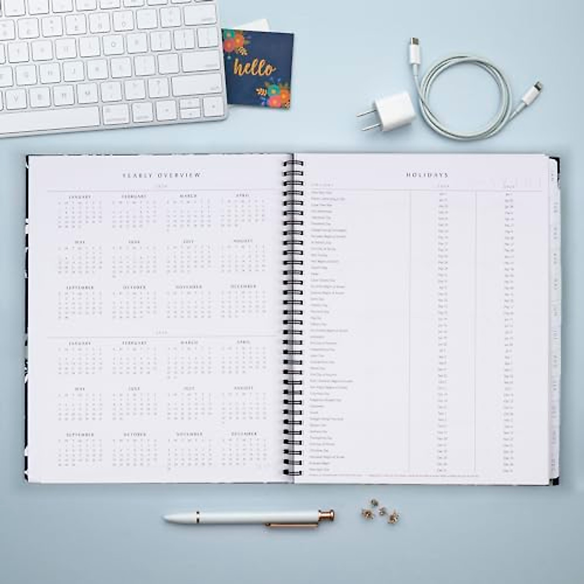 Blue Sky Sustainability 2024 Weekly and Monthly Planner, January - December, 8.5" x 11", Reinforced Paper Cover, Wirebound, Effie (138325-24)