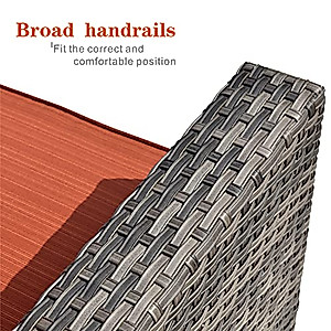 XIZZI Patio Furniture Set Outdoor Sectional Sofa No Assembly 9 PCS Big Size All Weather PE Rattan Wicker Outdoor Conversation with 2 Pillows,Grey Wicker Orange Red