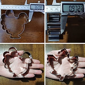 Thanksgiving Cookie Cutters Set – Pumpkin, Football, Turkey, Maple Leaf, Oak Leaf, Squirrel, Acorn - 10Pce Fall Holiday Cookie Cutters - Large Cookie Cutters for Fall Thanksgiving Party (Gift Package)