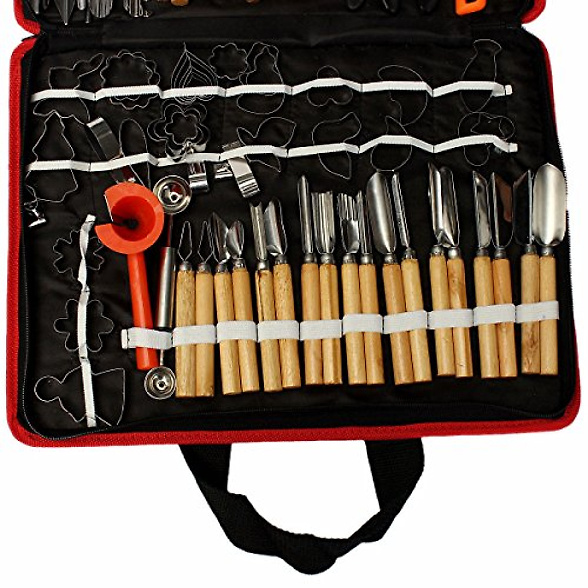 eoocvt 80pcs Set Portable Vegetable Fruit Food Peeling Culinary Kitchen Carving Sculpting Modeling Tools Kit Pack