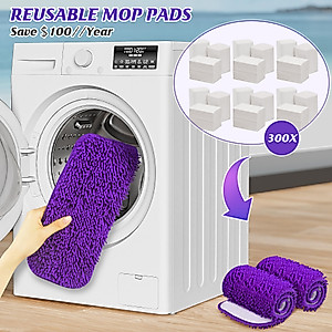 Reusable Mop Pads Compatible with Swiffer Wet Jet Mop - Wet Pads Refills Wet Dry Mopping Cloths Microfiber Mop Pads Replacements for Swiffer Wetjet 12" Spray Mop Wood Floor Cleaning Washable 2 Pack