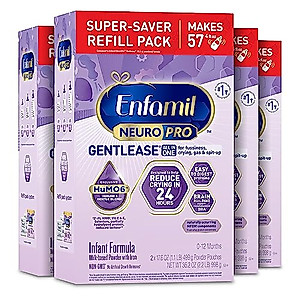 Enfamil NeuroPro Gentlease Baby Formula, Infant Formula Nutrition, Brain and Immune Support with DHA, Proven to Reduce Fussiness, Crying, Gas and Spit-up in 24 Hours, Refill Box, 35.2 Oz (Pack of 4)
