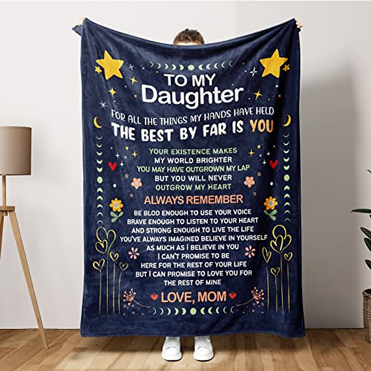 Autogiftry Blanket for Daughter from Mom, for Daughter, Birthday Gifts for Daughter, Graduation Gifts for Daughter, Bonus Daughter, Gifts to My Daughter Throws Blanket, 60"x50"