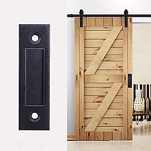 Aiwaiufu 6 inch Sliding Barn Door Handle Flush Pull Rectangle Recessed Free of Sharp Angle Heavy Duty Pull Handle for Sliding Barn Door, Cabinets Closet, Drawers, Matte Black