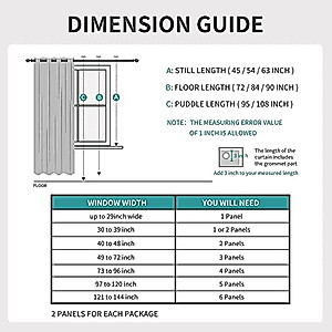 Joydeco Blackout Curtains 84 Inches Long for Bedroom, Room Darkening Curtains 84 Inches Long for Living Room, Textured Thermal Curtains 84 Inch Length 2 Panels Set(52x84 inch, Greyish White)
