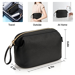OCHEAL Travel Makeup Bag,Cosmetic Bags for Women,Large Capacity Portable Cosmetic bag Storage Organizer for Purse Everyday Use -Black