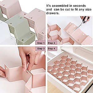 Na.c health 8pcs Closet Drawer Organizer, Honeycomb Drawer Divider Organizer for Socks Dresser Drawers Baby Clothes Underware, Closet Storage Makeup