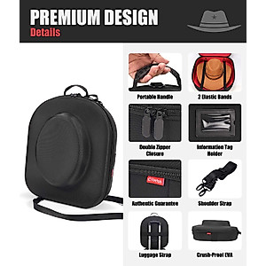 Livelab Hat Box for Travel - Crush Proof Cowboy Hat Holder Storage, Hard Travel Hat Carrier Case for Cowboy, Panama & Tweed Hats - Carrying Handle, Luggage Straps & Shoulder - Large