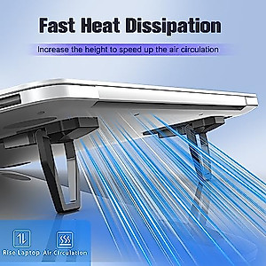 PONICOR Zinc Alloy Computer Keyboard Stand for Desk, Foldable Keyboard Riser with 2 Angle Adjustable, Self-Adhesive Invisible Laptop Stand for Desk, Mini Portable Keyboard Lift (2pcs, Black)