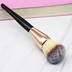 RN BEAUTY Makeup Brushes Large Powder Brush Foundation Blush Bronzer Contour Face Blender Mineral Blending Buffing Cosmetics Kabuki Full Coverage (Rose Gold/Black) 1 Count (Pack of 1)
