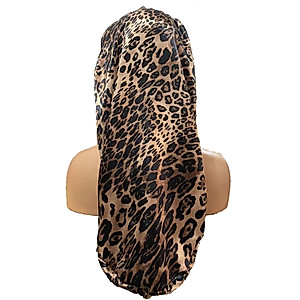 4 Pcs Satin Bonnet for Women, Long Sleep Cap Soft Silky Bonnet for Braids