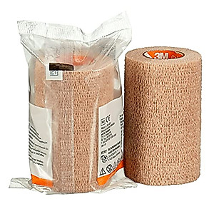 3M™ Coban™ NL Non-Latex Self-Adherent Wrap with Hand Tear, 2084, 4 in x 5 yd, 18 Rolls/Case