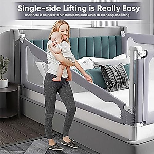 Fylirow Bed Rails for Toddlers, Upgraded Infants Safety Bed Guardrail Designed for Twin, Full, Queen, King Size
