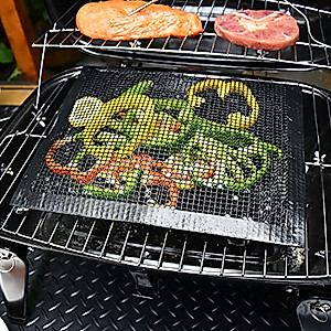 Zorestar BBQ Mesh Grill Bag-Reusable Grill Pouches 3-Pack Large Non-Sticking Grilling Pouches for Outdoor: Heat-Resistant, Nonstick, Dishwasher Safe Grilling Accessories for Cooking, Barbecue, Smoker