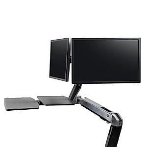 Ergotron – Dual Monitor Double Hinged Bow – Add-on for WorkFit Monitor Kits