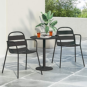 Christopher Knight Home Terra Outdoor Bistro Set, Matte Black