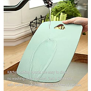 Cutting Boards for Kitchen,Plastic Cutting Board Set of 3, Thick Chopping Boards for Meat, Veggies, Fruits, with Easy Grip Handle,Dishwasher Safe (Green, 3Pcs)
