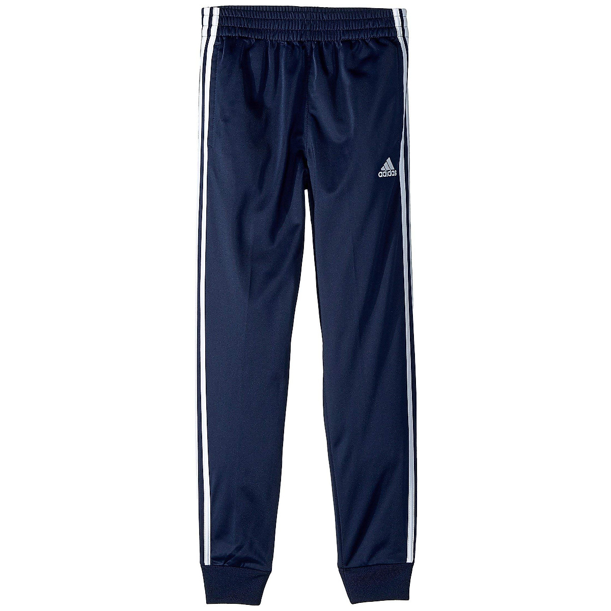 adidas Boys' Big Tricot Jogger Pants, Iconic Collegiate Navy, Large (14/16)