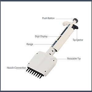 8-Channel Multichannel Pipett Adjustable Pipettor Micro Pipette Multichannel Pipette 0.5-10μl