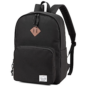 VASCHY School Backpack, Ultra Lightweight Backpack for Men Women Schoolbag Bookbag for Kids Teen Boys Girls Black