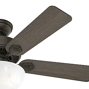 Hunter Fan Company Swanson 44-inch Indoor New Bronze Casual Ceiling Fan With Bright LED Light Kit, Pull Chains, and Reversible WhisperWind Motor Included