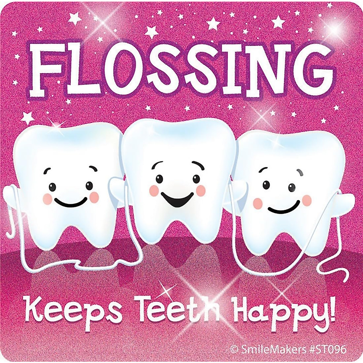 SmileMakers Glitter Teeth Stickers - Prizes and Giveaways - 75 per Pack