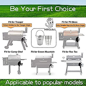 Drip Grease Bucket & 12 -Pack Disposable Foil Liners for Traeger,Pit Boss,Rec Tec Wood Pellet Grills & Smokers