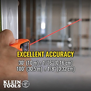 Klein Tools 93LDM100C Compact Laser Distance Measure, 100 Feet, Measures in Feet, Inches, Meters