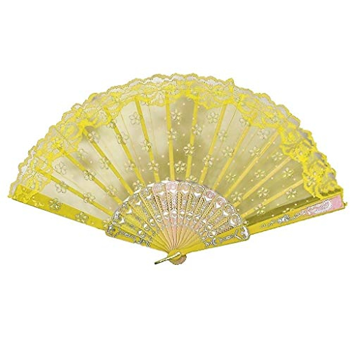 RAZZUM Decorative Folding Fans Folding Held Fan Pattern Dance Wedding Party Lace Folding Hand Held Flower Fan Hand Held Fan Chinese Fan Gift Hand Fan fan (Color : Navy)