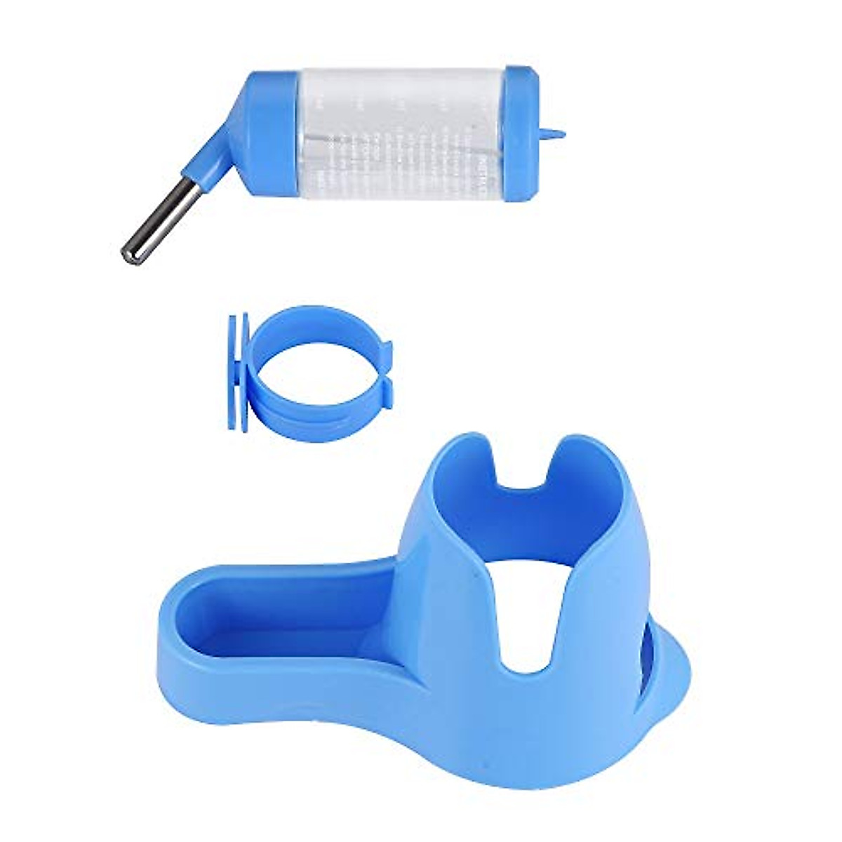 lnndong-Blue Suit Hamster Kettle, Water Dispenser with Bracket, Waterproof Drop Ball, Mini Bowl, Hamster nest, Vertical Dwarf Hamster Food cage Small Toy (one Set) Small Size