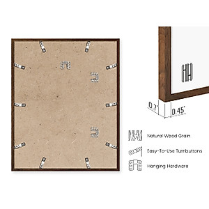 HAUS AND HUES 16x20 Frames Set of 3 - Walnut 16x20 Poster Frames for Wall, 16 x 20 Picture Frames Wood 16x20 Inch Frame, Wooden Gallery Wall Frame Set, 3 Piece 20 x 16 Photo Frame