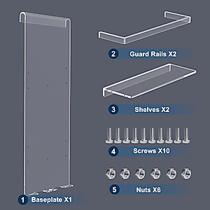 Nynelly Over The Door Shower Caddy, Acrylic Shower Caddy Shelf with Hooks, No Drilling Hanging Shower Organizer for Bathroom Storage, Body Wash Shampoo Holder