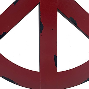 Rainbow Handcrafts Hanging Vintage Metal Peace Sign Wall Art Decoration Front Door Porch Yard Decorative Wreaths Rustic Hippie Plaque Home Décor