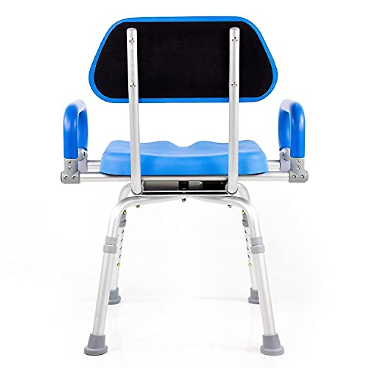 Revolution Pivoting Shower Chair for Bathtub, Adjustable Swivel Seat with Padded Back and Arms, Adjustable Space Saving Design for Tubs, Shower, for Elderly, Handicap & Seniors, Blue