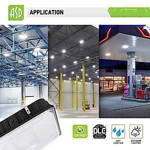 ASD LED Canopy Light 100W UL & DLC Listed, led Canopy Lights Outdoor and Indoor, Dimmable 0-10V, 12050lm, 5000K, 11"x11", 120-277V, IP65, -4℉—104℉, Brown