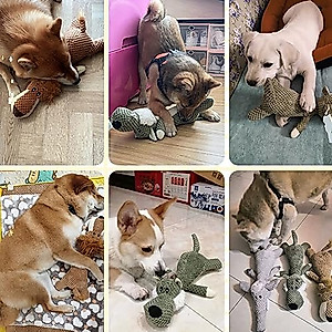 DomKim Plush Squeaky Dog Toy for Small/Medium Dogs,Soft Durable Interactive Dog Toys for Teething Relieve Anxiety, Stuffed Soft Durable Chew Toys Ggressive Chewers Grey(Elephant)