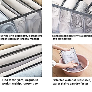 EZBOHO 7Pcs Underwear and Bra Organizer Mesh Drawer Organizers for Clothing Closet Pants Organizers Foldable Storage Box for Socks Jeans Underwear Cabinet Organization