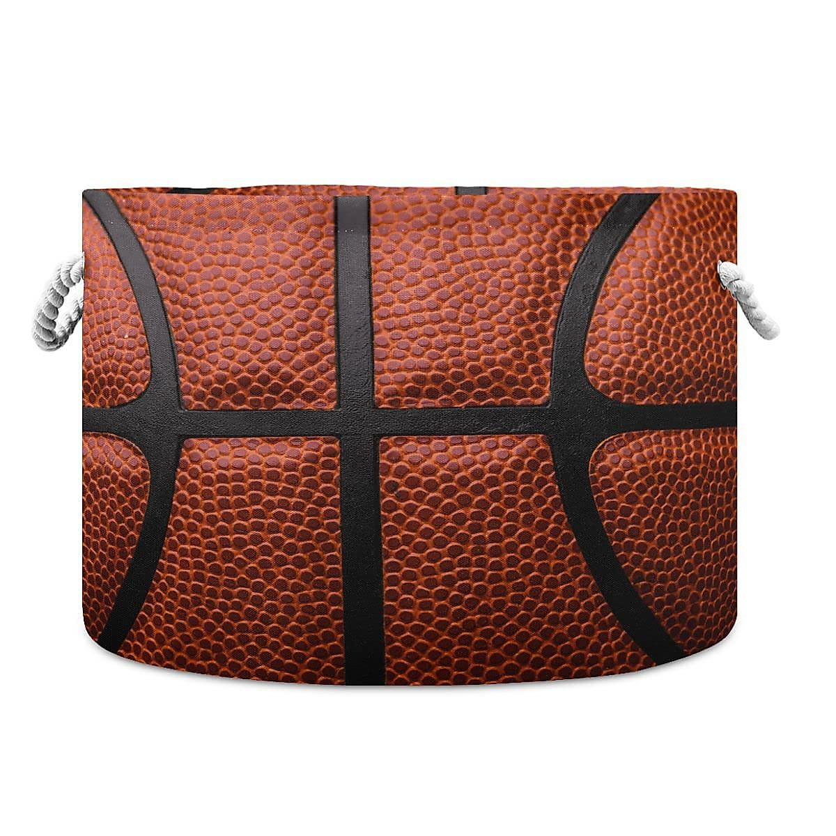 ALAZA Basketball Ball Texture Liner Storage Box Toy Basket Laundry Storage Organizer Bins with Handles Large Baskets for Living Room Nursery Decor