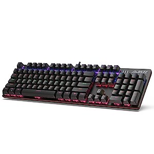 Xooec AK33-Pro Mechanical Gaming Keyboard RGB LED Rainbow Backlit Wired Keyboard with Blue Switch 100% Anti-Ghosting Keyboards for Windows Gaming PC/MAC