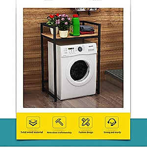 BKGDO Washer Storage Frames Floor Standing for Over Toilet,Utility Carbon Steel Frame Washinghine Shelf,Washinghine Shelf Bathroom Storage/White