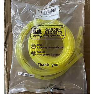 GARDEN SECRETS (4 Sizes) 2-Stroke Garden Power Tools Fuel Line Replacement Kit. Fuel Hose Fuel Tube for String Trimmer Chiansaw Blower Power Tools with Small Engine, Nitro Engine. (Yellow, 4ft each)