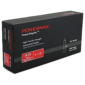 Powernail PS18150 18 Gauge 1/4 Inch Crown 1-1/2 Inch Length Chisel Point Narrow Crown Staple (Box of 5000)